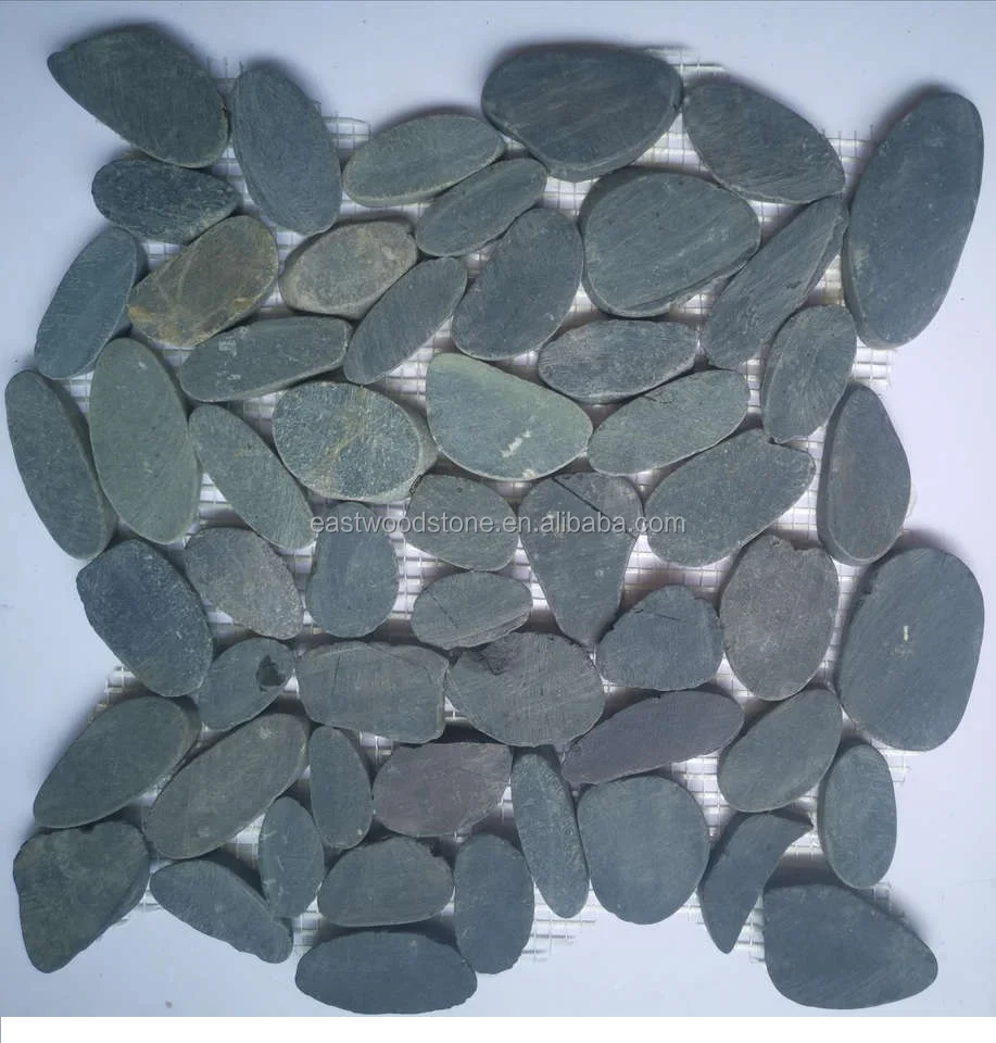 Interlock Natural Pebble Stone Mosaic Tile - Buy Cobble Stone Sliced ...