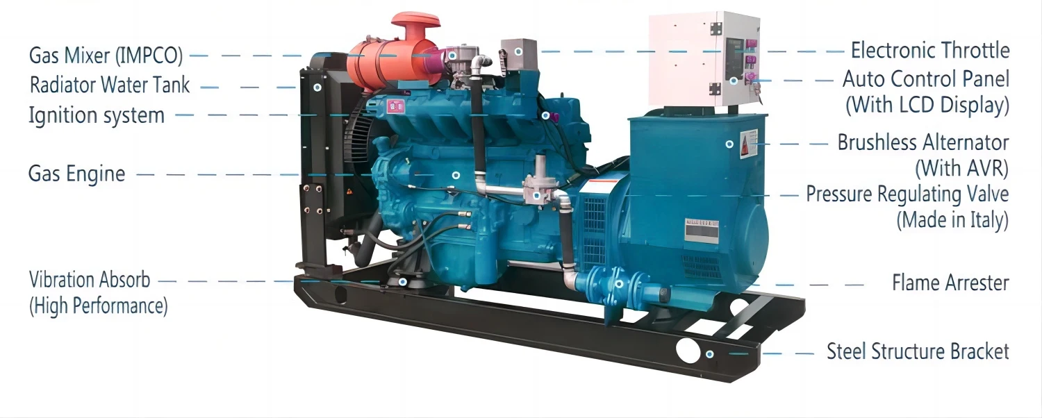 ISO Certified Industrial Gas Turbine Generator 80-300kW Tri-Fuel (Biogas/Natural Gas/LPG/Diesel ...