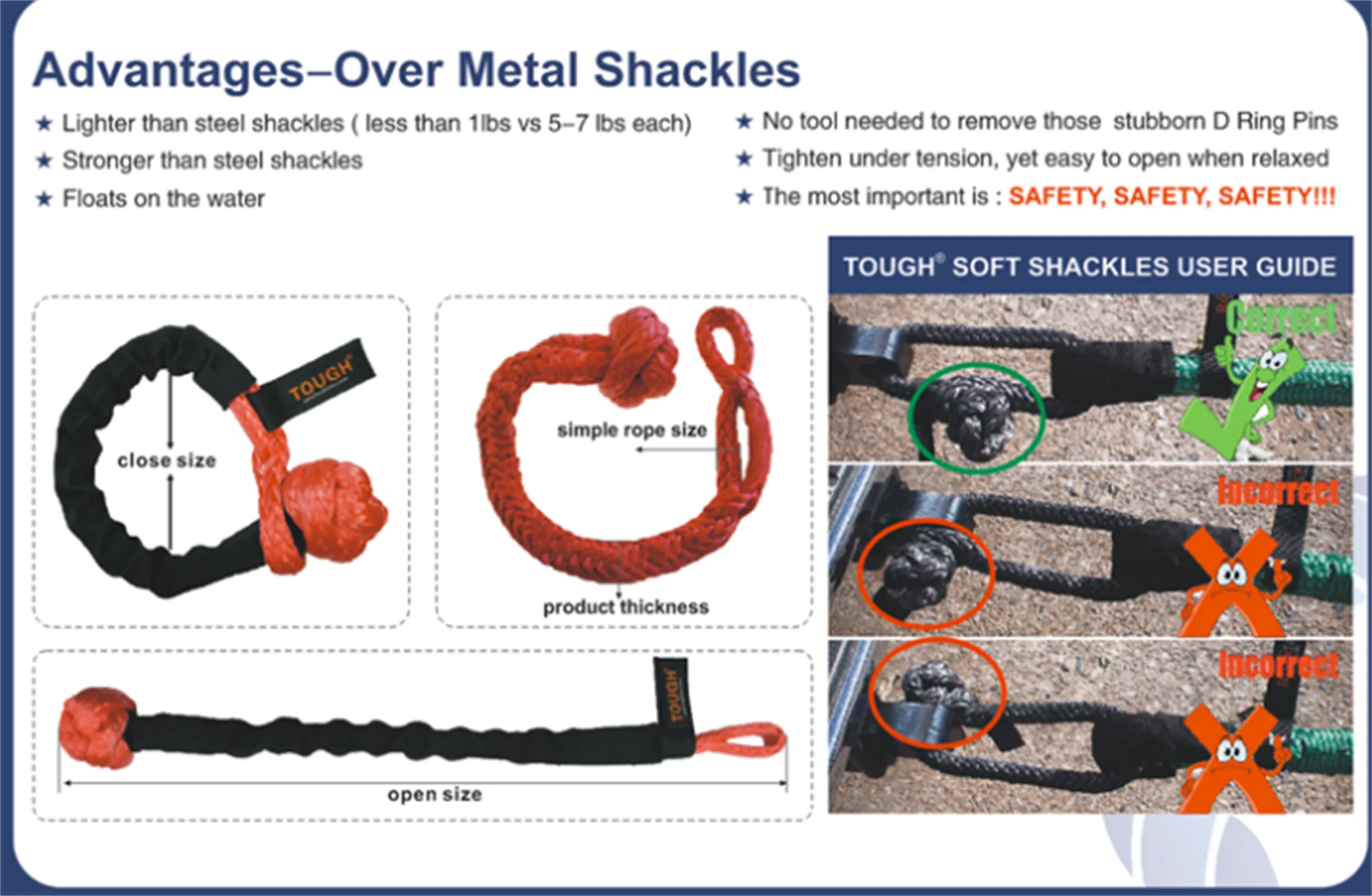 U Hook Rope Shackle Tension 17t With Orange Black Blue Color For All ...