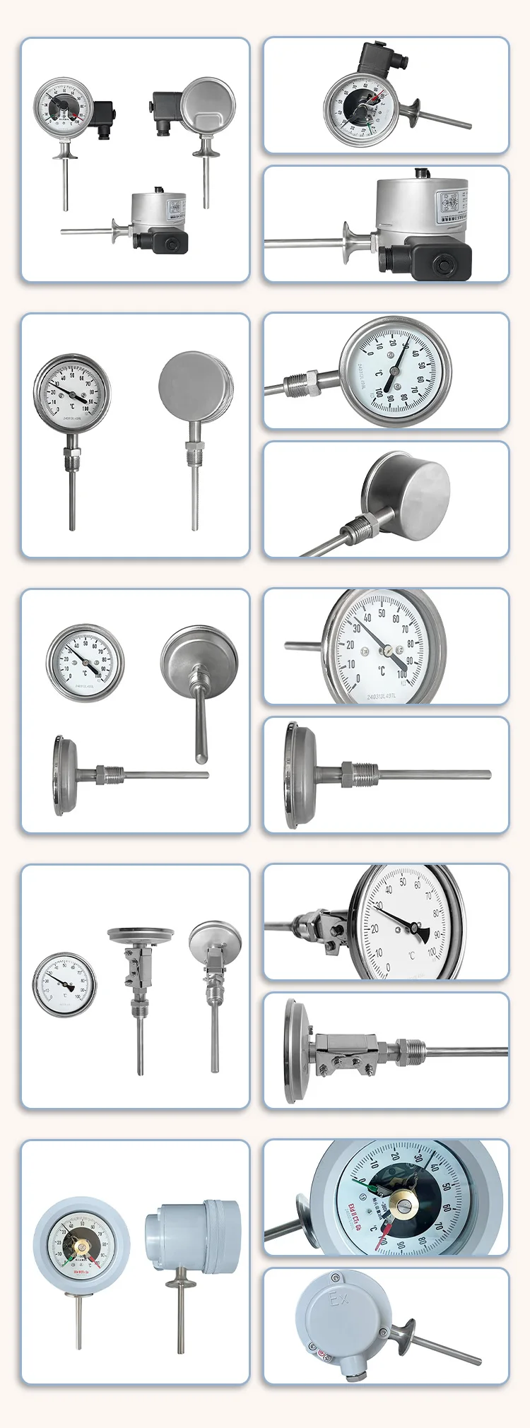 120 Degree Stainless Steel Industrial Dial Type Bimetal Thermometer ...