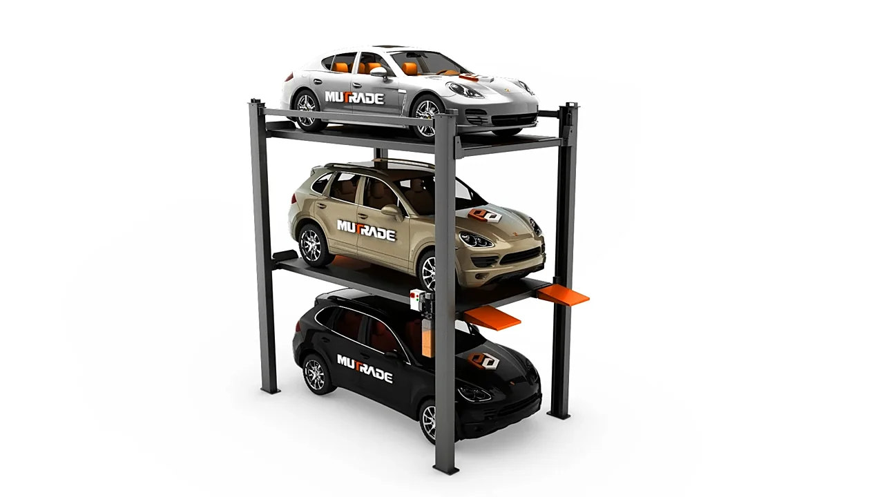 Triple Hydraulic Car Storage Lift 3/4-level Four-post Car Stacker ...