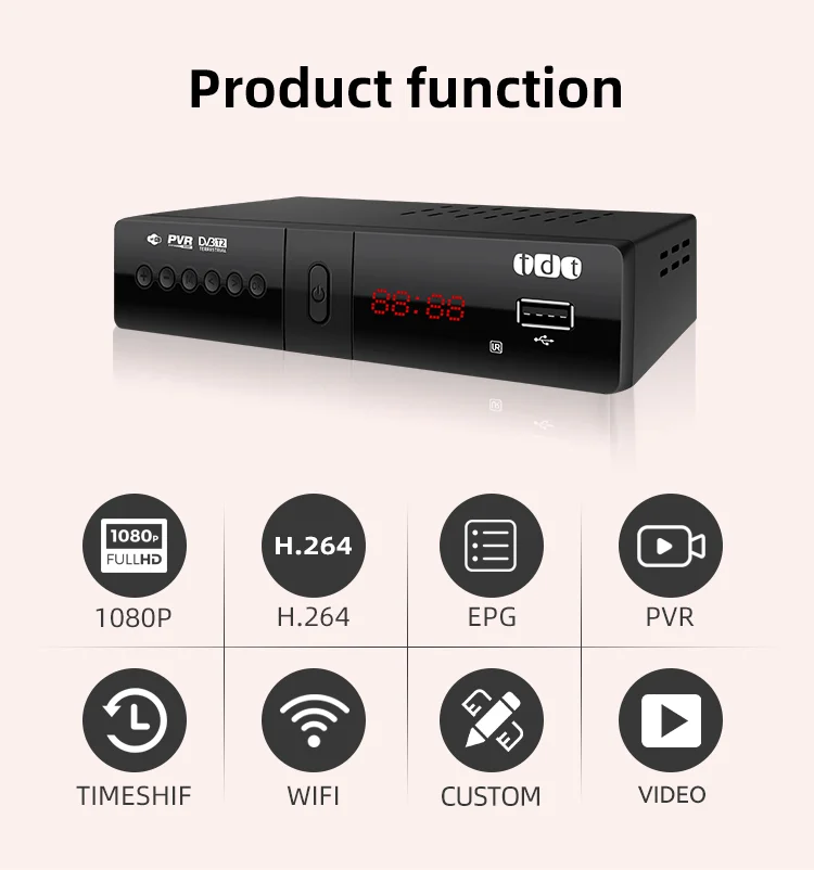Antenna TDT Receiver - DVB-T2 H.264 Free to Air Set Top Box