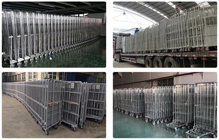 Warehouse Logistics Trolley Foldable 4-Sided 500kg Durable Logistics ...