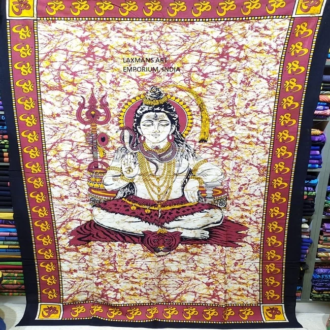 New 2024 Popular Decor Lord Shiva Printed Multi Colors Cotton Bed ...
