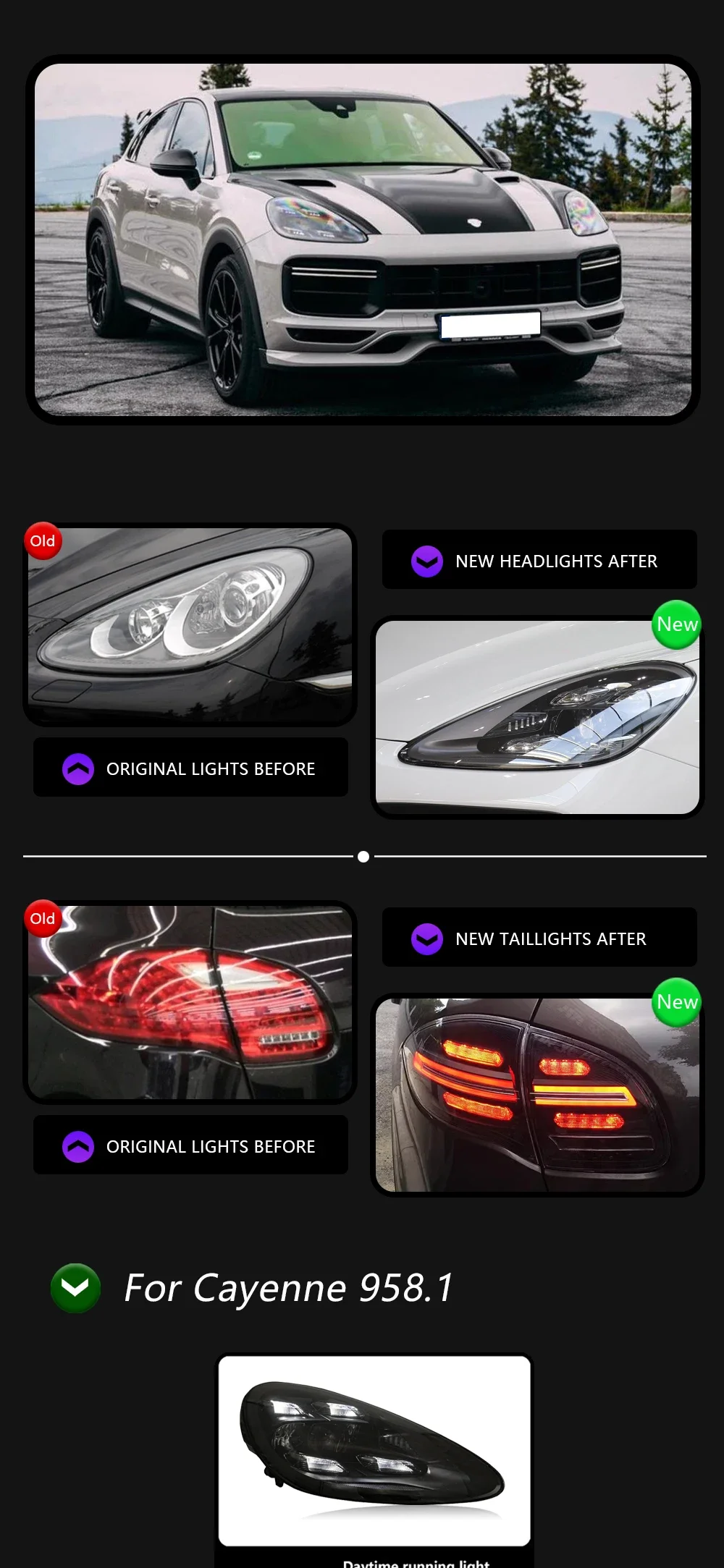 TYPY Car Light for Porsche Cayenne Headlight 958.1 2011-2014 Full LED ...