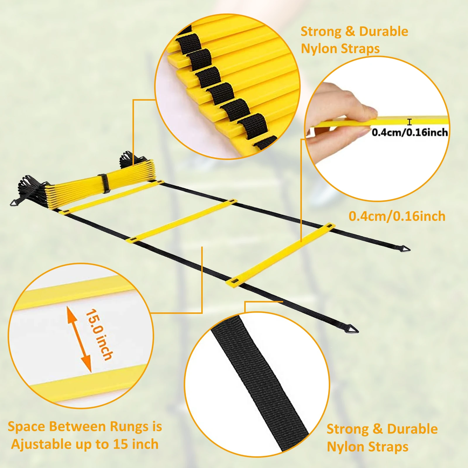 Dibikou Agility Ladder Speed Training Ladder,6M 12 Rung Speed Ladder ...