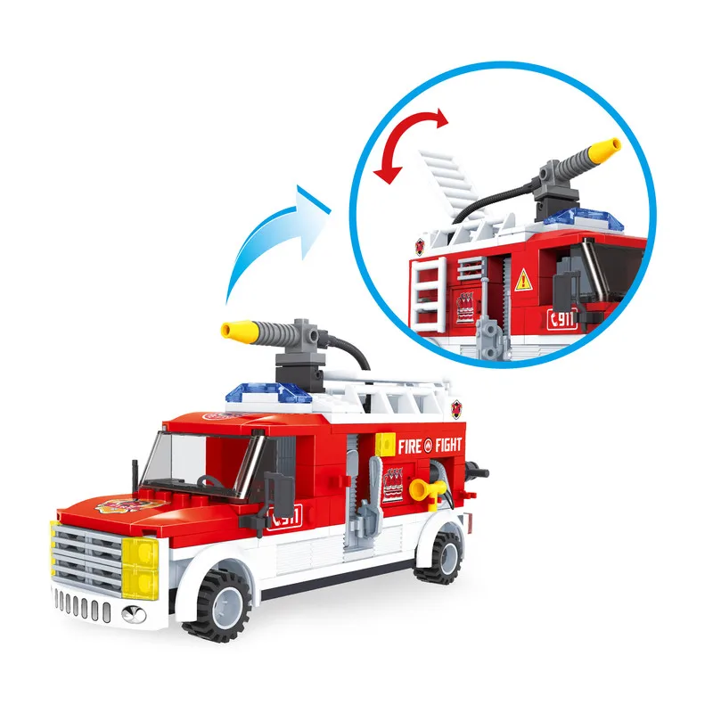 Fire Brigade Station Model Building Blocks Mini Figures Construction ...