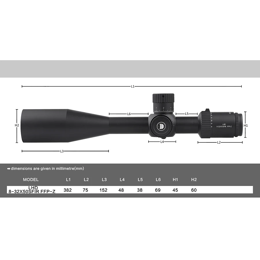 DiscoveryOpt LHD 8-32X50SFIR FFP Scope - Long Range Hunting & Shooting ...