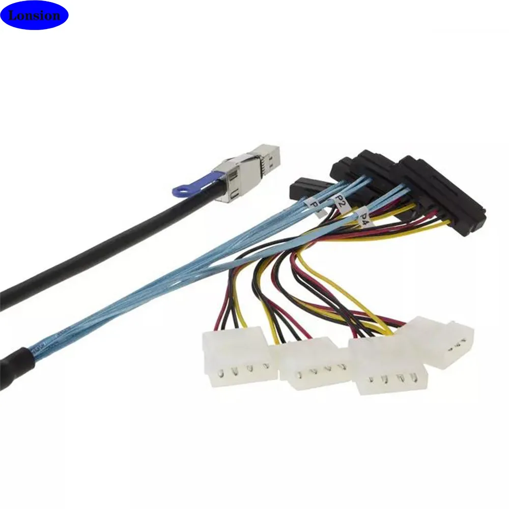 Mini Sas Hd Sff-8644 To 4 Ports Sas Sff-8482 29p Server Adapter Cables ...