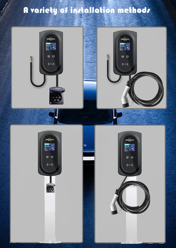 Wholesale Ev Charging Station Wallbox 3 Phase 32a 22kw Level 2 App Control 5m Type 1 J1772 Card ...