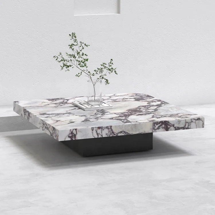 Hotel Luxury Calacatta Viola Free Standing Marble Plinth Low Center ...