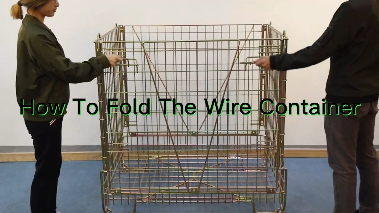 Foldable Stackable Warehouse Transport Steel Pet Preform Wire Mesh ...