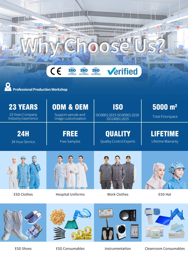 Unisex Custom Anti-Static Dissipative ESD Cleanroom Smock Coat ...
