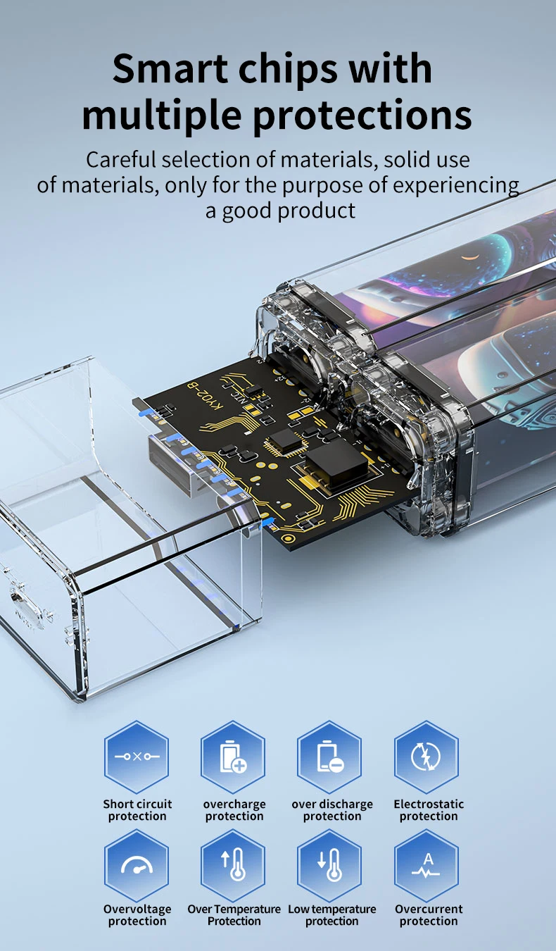 2024 New 21700 Lithium Cell Mini Power Bank 5000 Mah Battery Changeable ...