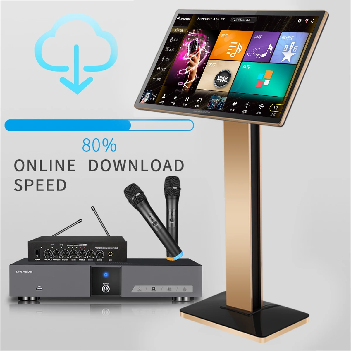 InAndOn 4K Touch Screen HDD V5 MAX Karaoke System Machine Singing ...