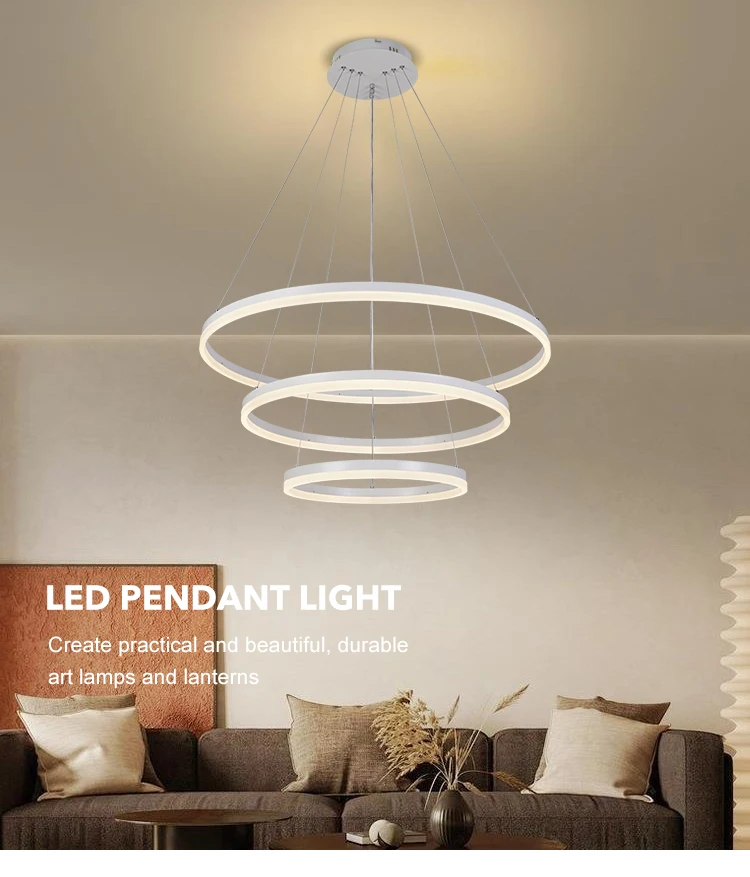 Home Decorative Modern Living Room Hotel Circle Hanging Pendant Light ...