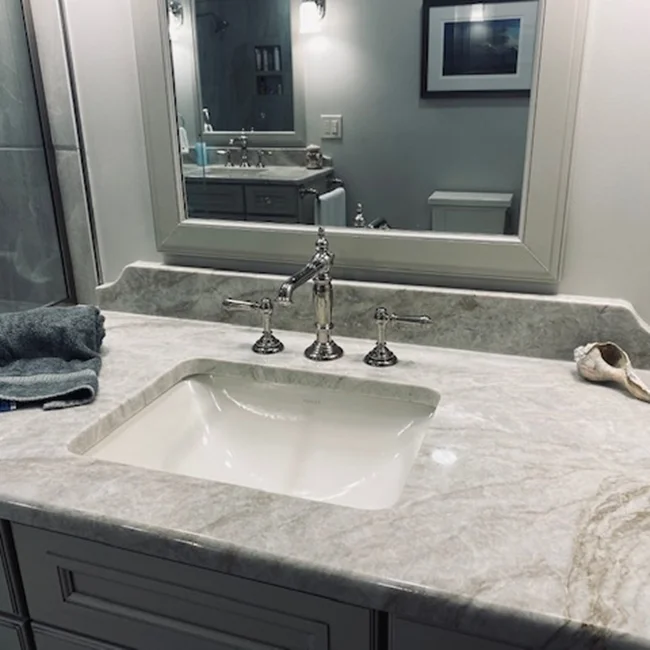 Taj Mahal Quartz Beauty Vanity Countertop for Villa or Hotel