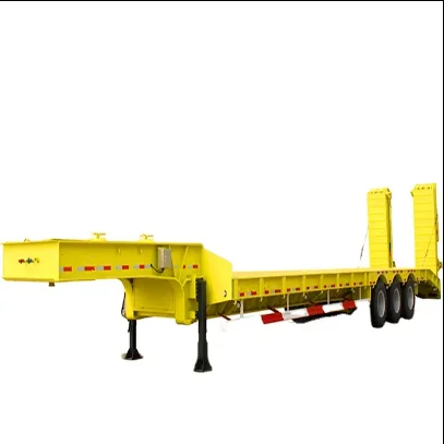 Clw 3 Axle 50 60 Tons Heavy Duty Flatbed Lowbed Lowboy Semi Trailer Low ...