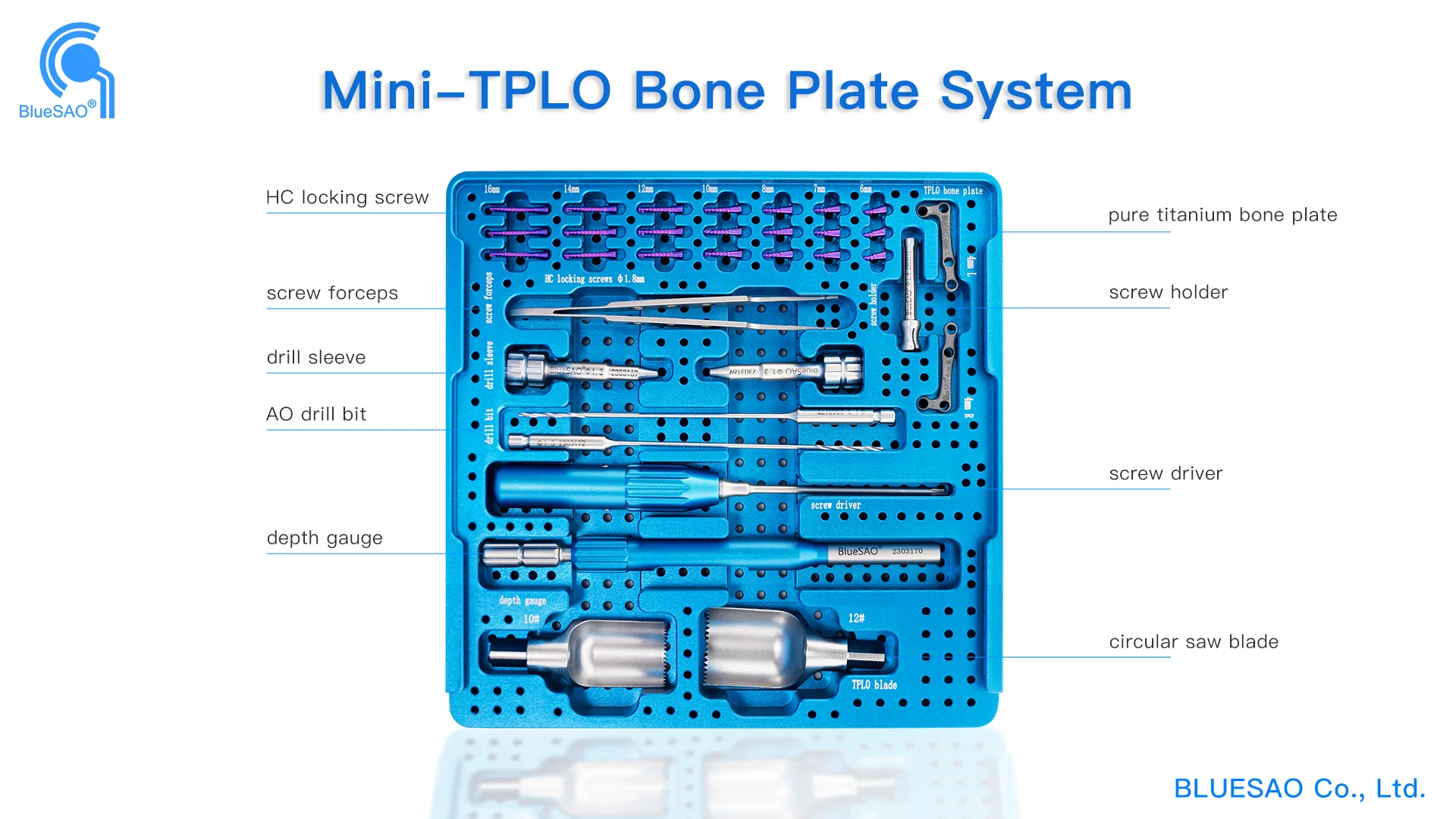 Bluesao Veterinary TPLO Kit - Mini Bone Plate Set for Dog Surgery
