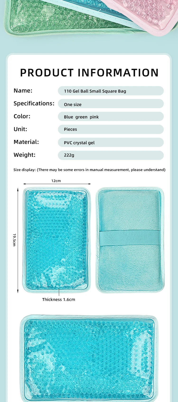 Relieve Pain and Reduce Swelling Ice Packs Multi-function Square Shape ...