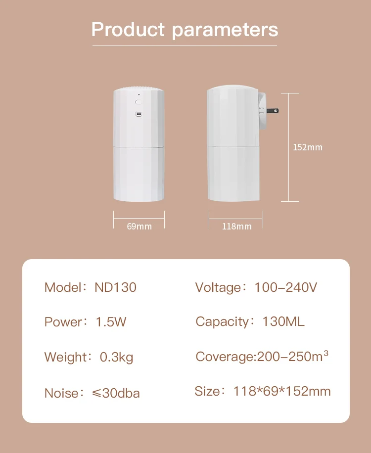 Uften Plug in Aroma Diffuser - 130ml Smart Scent Machine