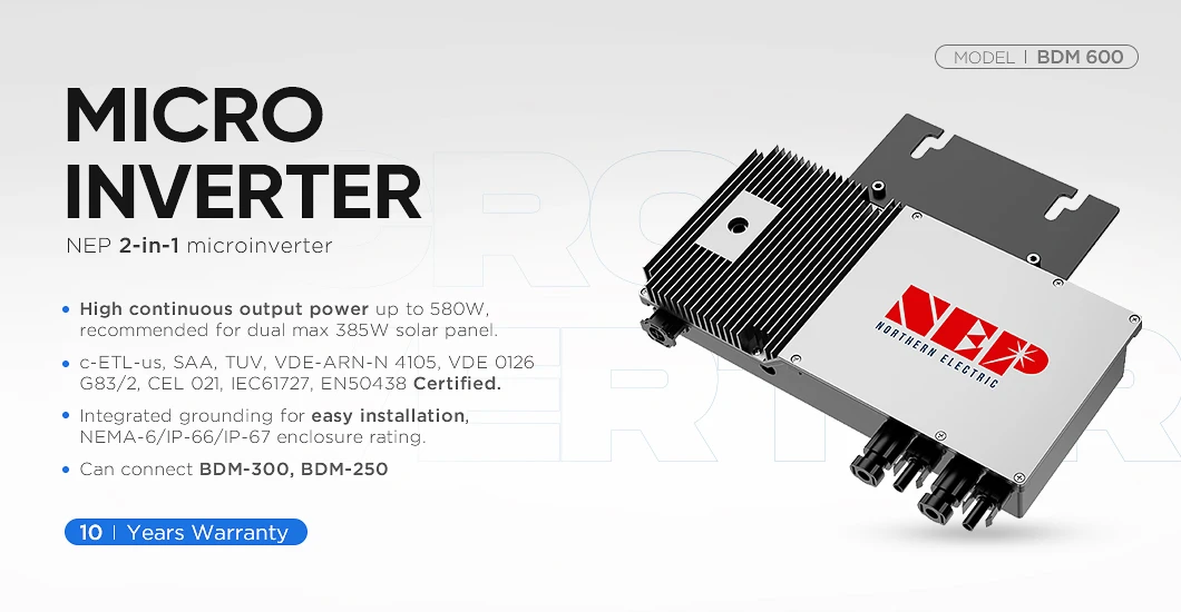 Nep 600w Micro Inverter Bdm-600 Gtb 600 Watt Mppt Mono Solar Pv Panel Grid Tie Microinverters ...