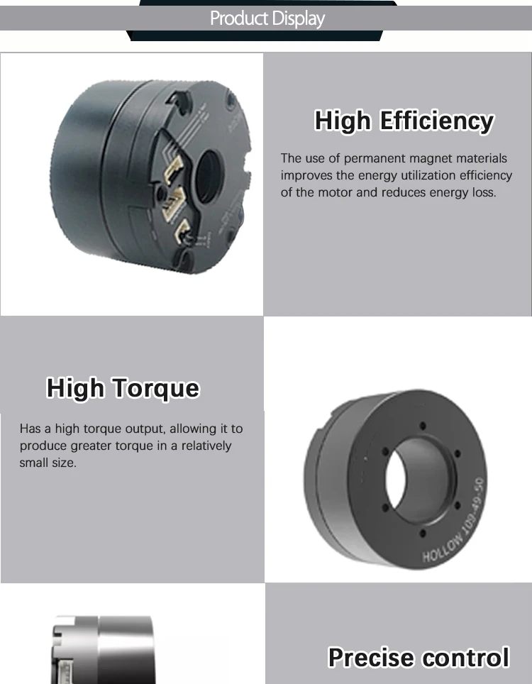 48V DC Brushless Gimbal Hollow Shaft Servo Motor Permanent Magnet Smart ...
