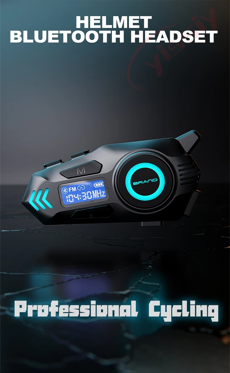 K09 Motorcycle Helmet Earphone: Wireless Intercom Headset with FM Radio ...
