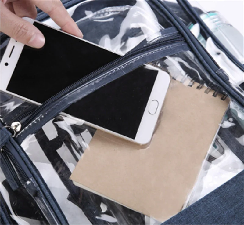 Clear Transparent Backpack, Heavy Duty Multi-pockets Bookbag, Clear PVC ...