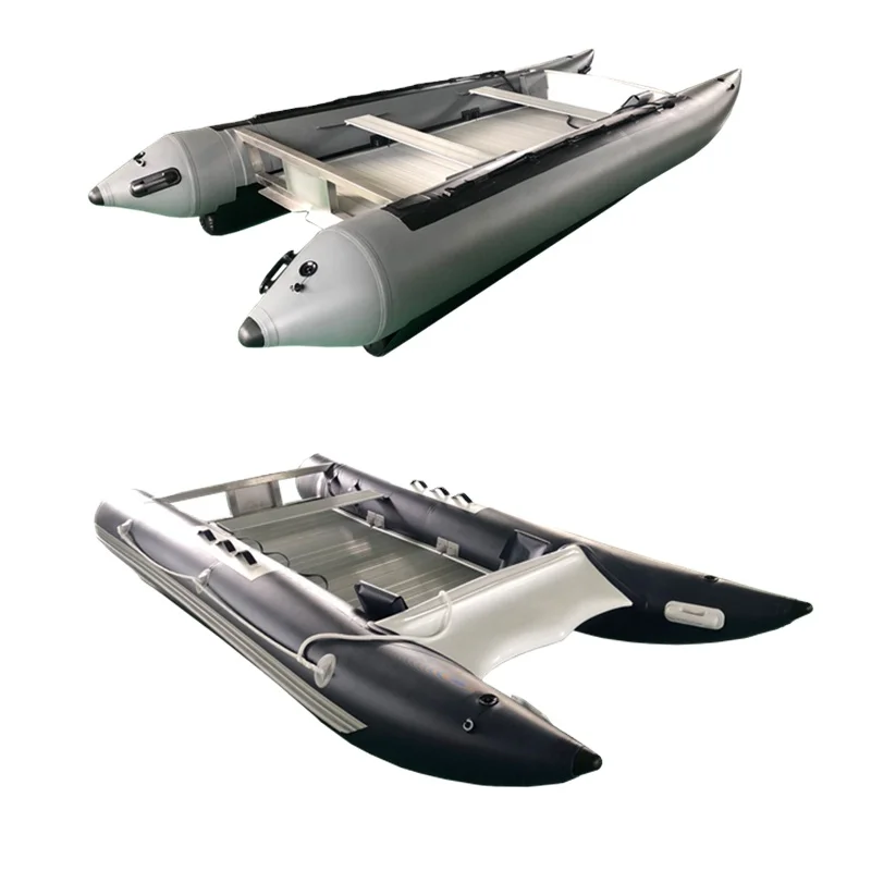 New Pontoon Boat With Motor Inflatable Small Boats Pedal Catamaran ...