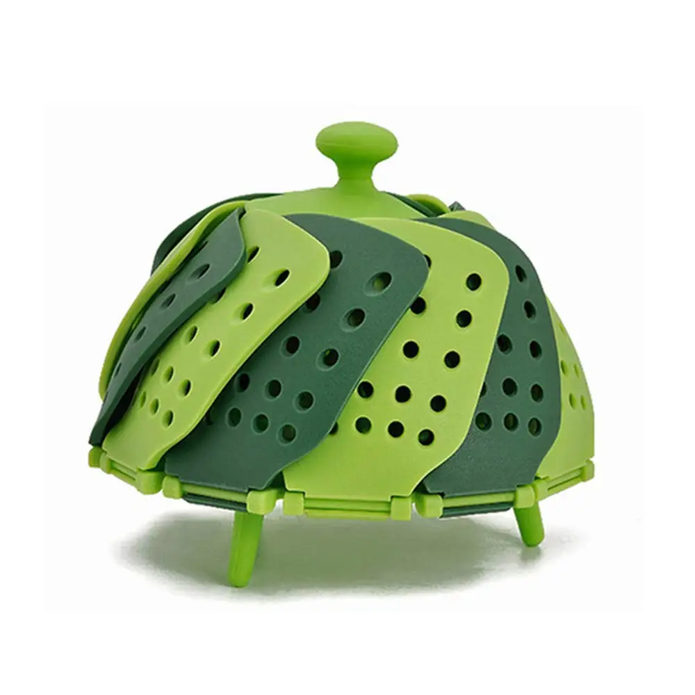 Portable Plastic Food Steamer Multi Functional Folding Silicone ...