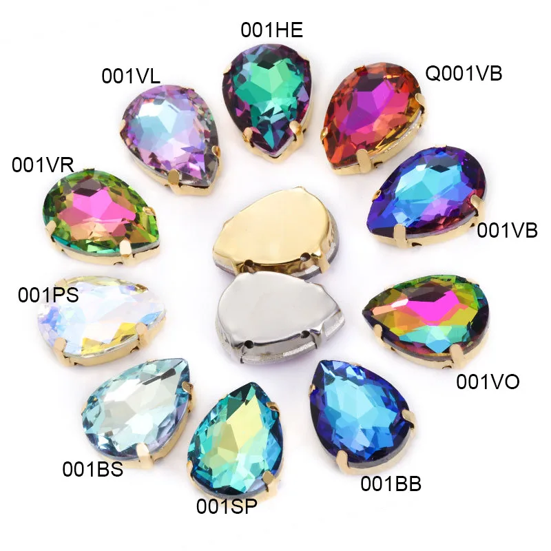 Wholesale Color Drop Shape Rhinestones With Sewn Setting for Jewelry ...