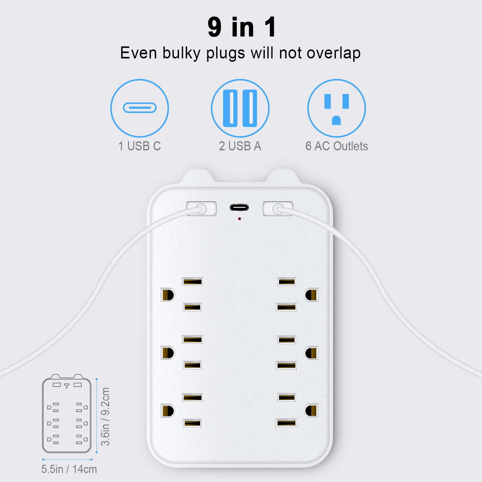 Multi Plug Outlet Extender With 4 Electrical Socket Extender Adapter ...