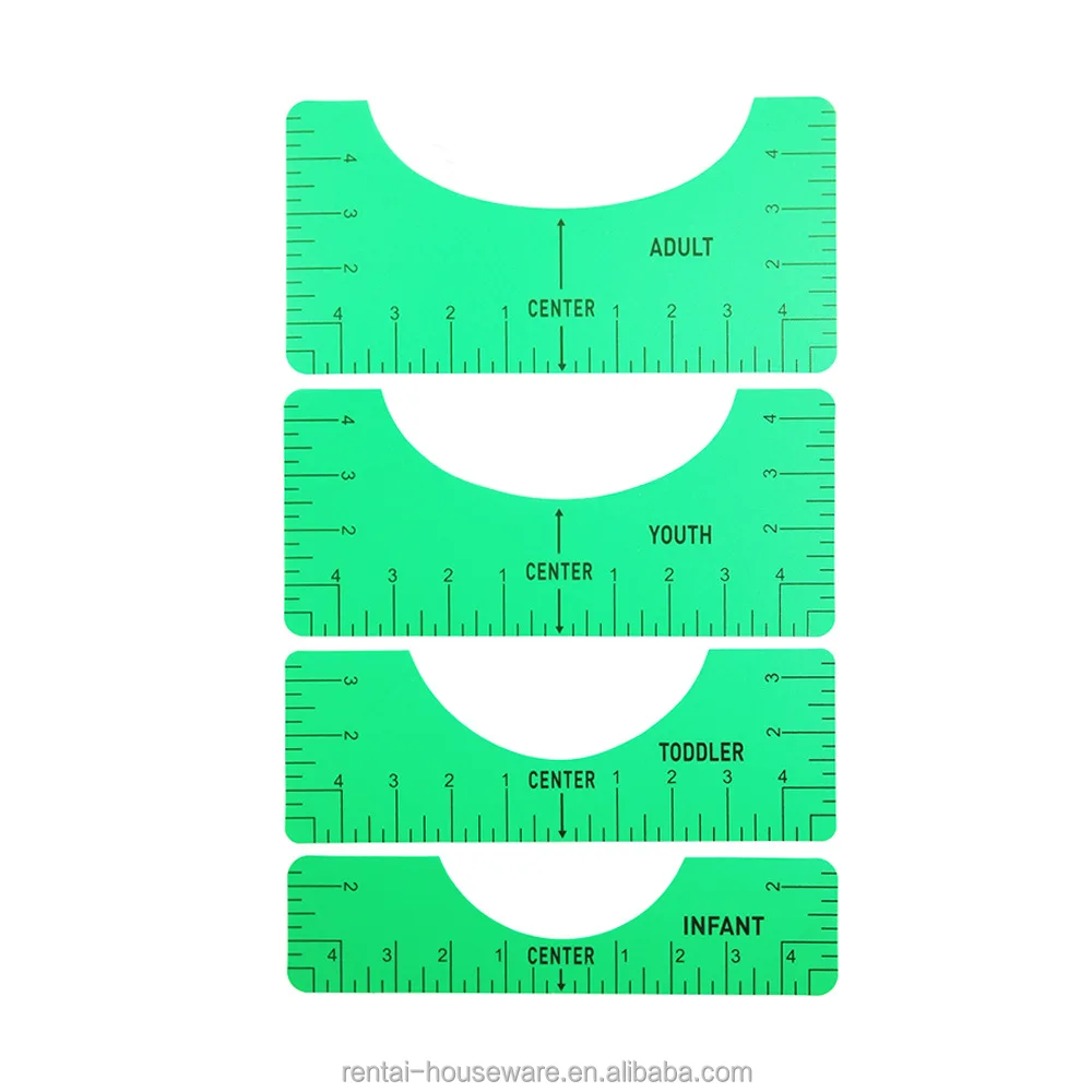Custom logo 8Pcs Tshirt Ruler Guide for Vinyl Alignment TShirt Rulers T ...