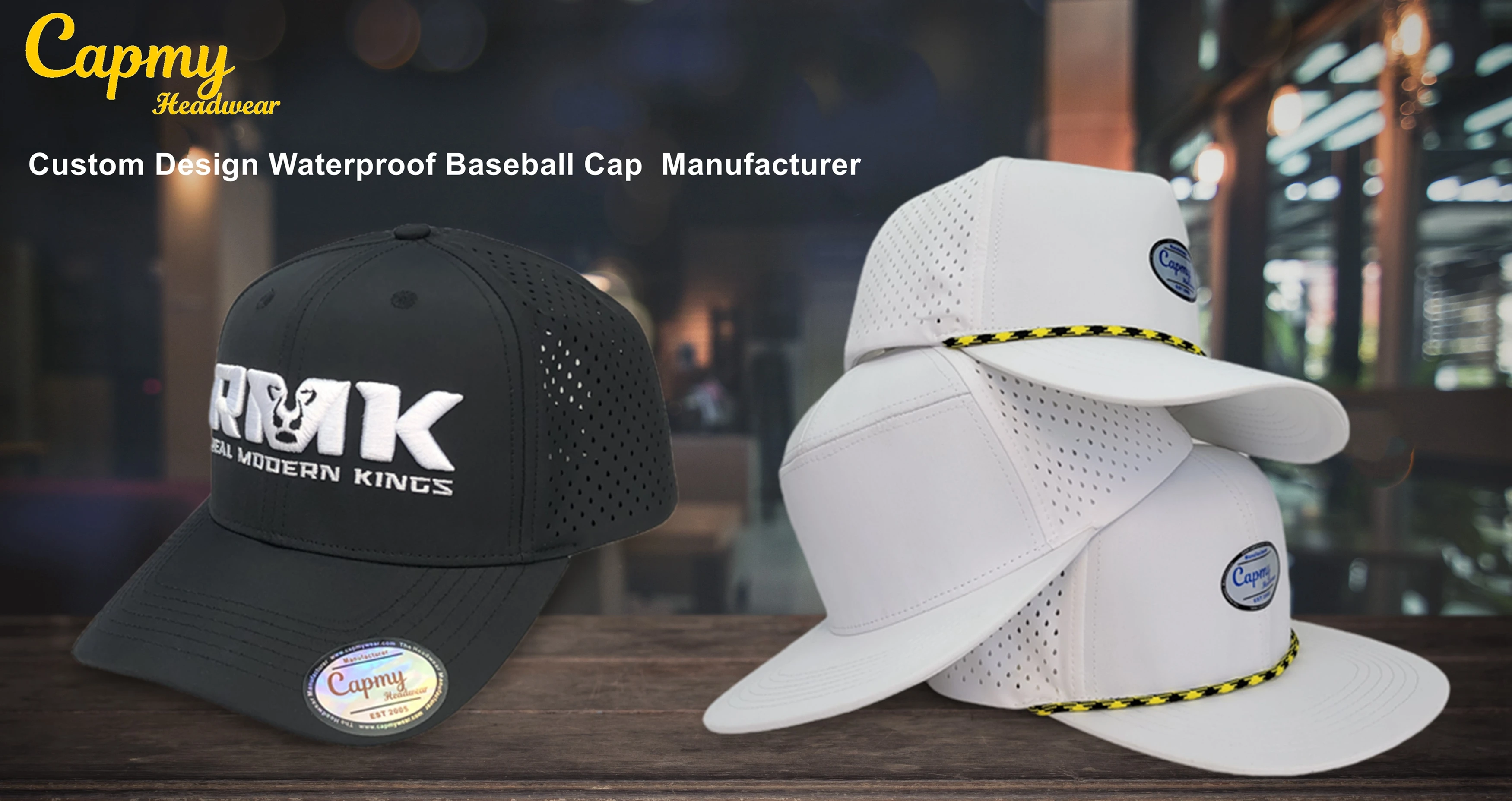 WaterProof Snapback Cap Performance Rope Golf Hats Waterproof Baseball ...