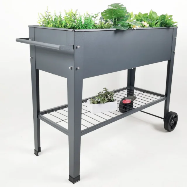 Factory Sample Custom Mobile Planter Box Elevated On Wheels Portable ...