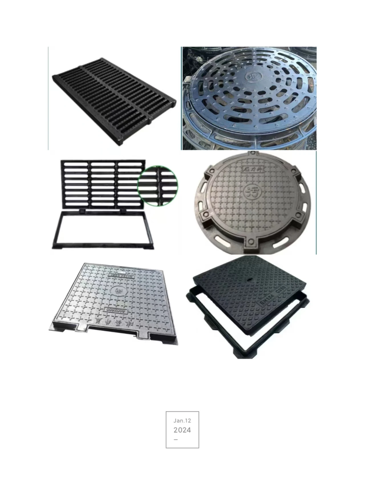 Heavy Duty Ductile Iron Gully Gratings Ditch Cover Frames Gully Trap ...