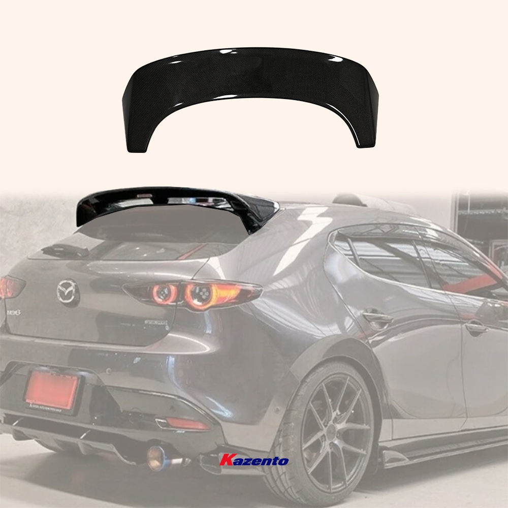 For Mazda 3 Axela Hatch Back 2020+ Carbon Fiber KZ Style Roof Spoiler ...
