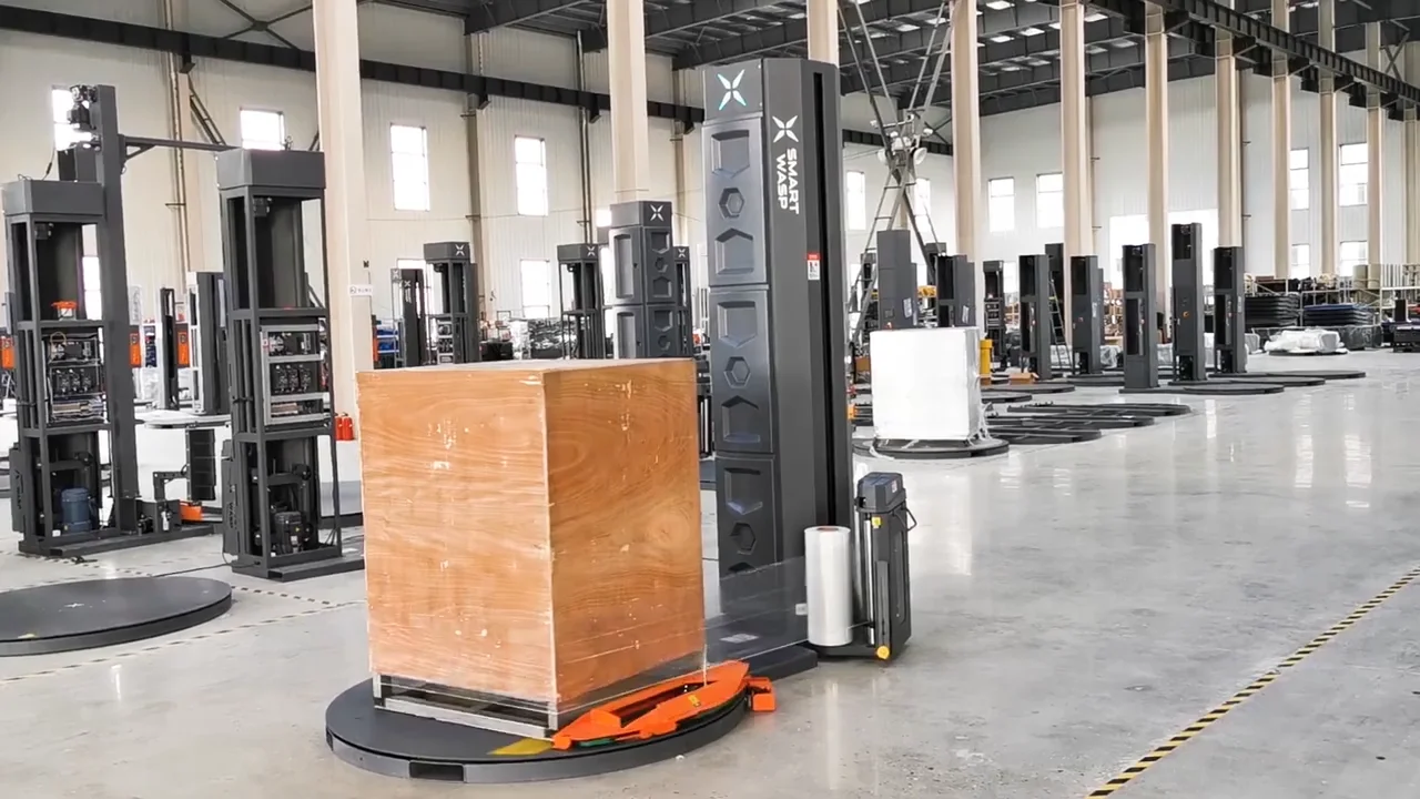 Smart Wasp Intelligent Fully Automatic Pallet Wrapping Machine Can Cut ...