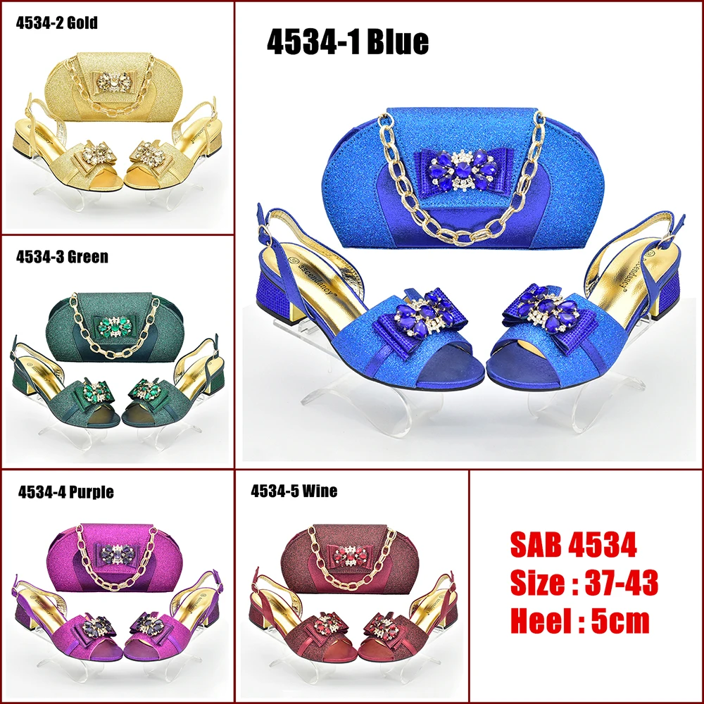 Beautiful High Heel Italian Shoes Bag Set With Stones Gold Chain Women ...