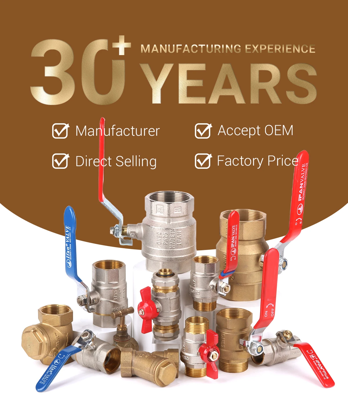 Ifan Cheap Price Forged Male Female Thread Brass Body Ball Valve 1/2"-1 ...