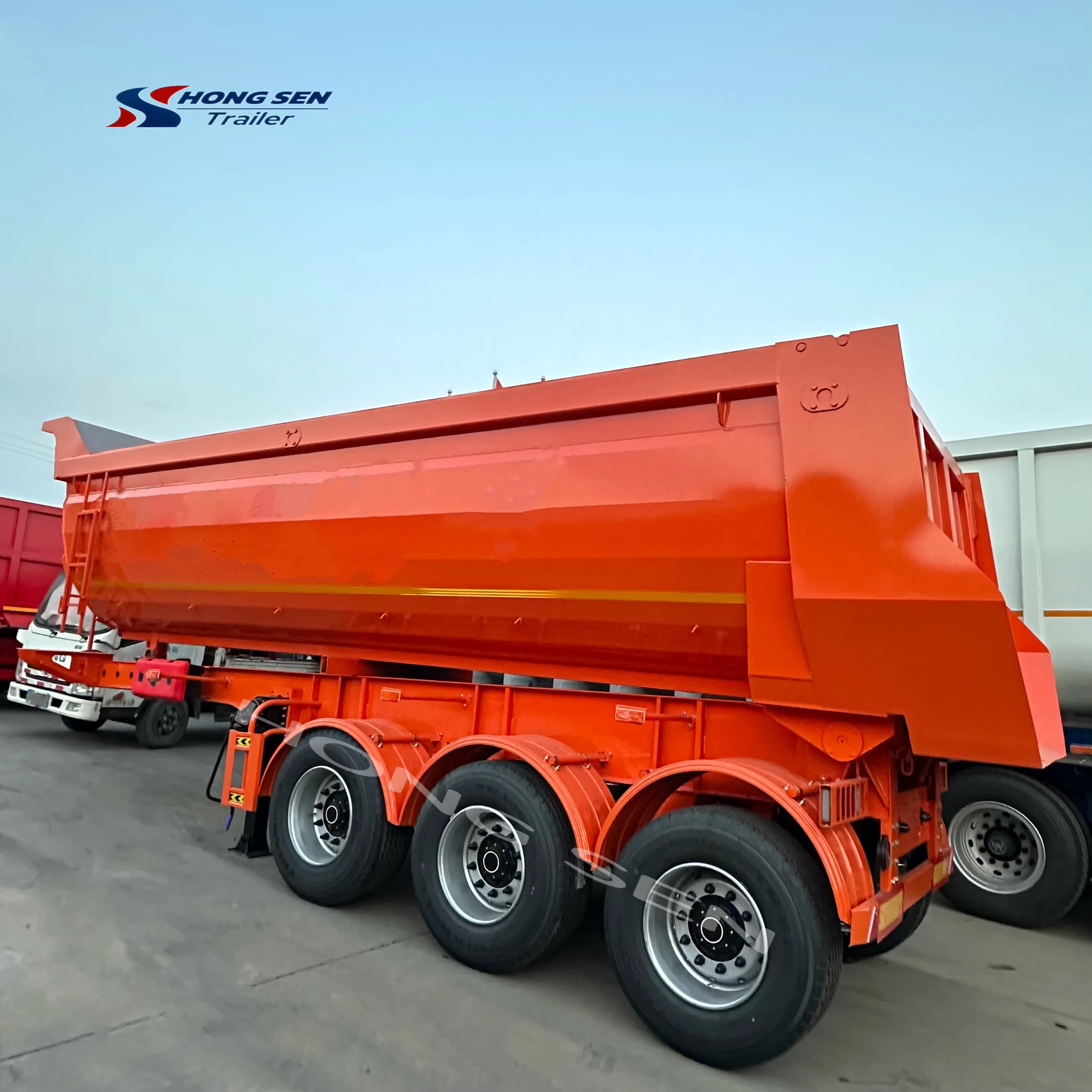 Hongsen Heavy-Duty 3-Axis Rear Dump Truck Semi-Trailers U-Shaped Design ...
