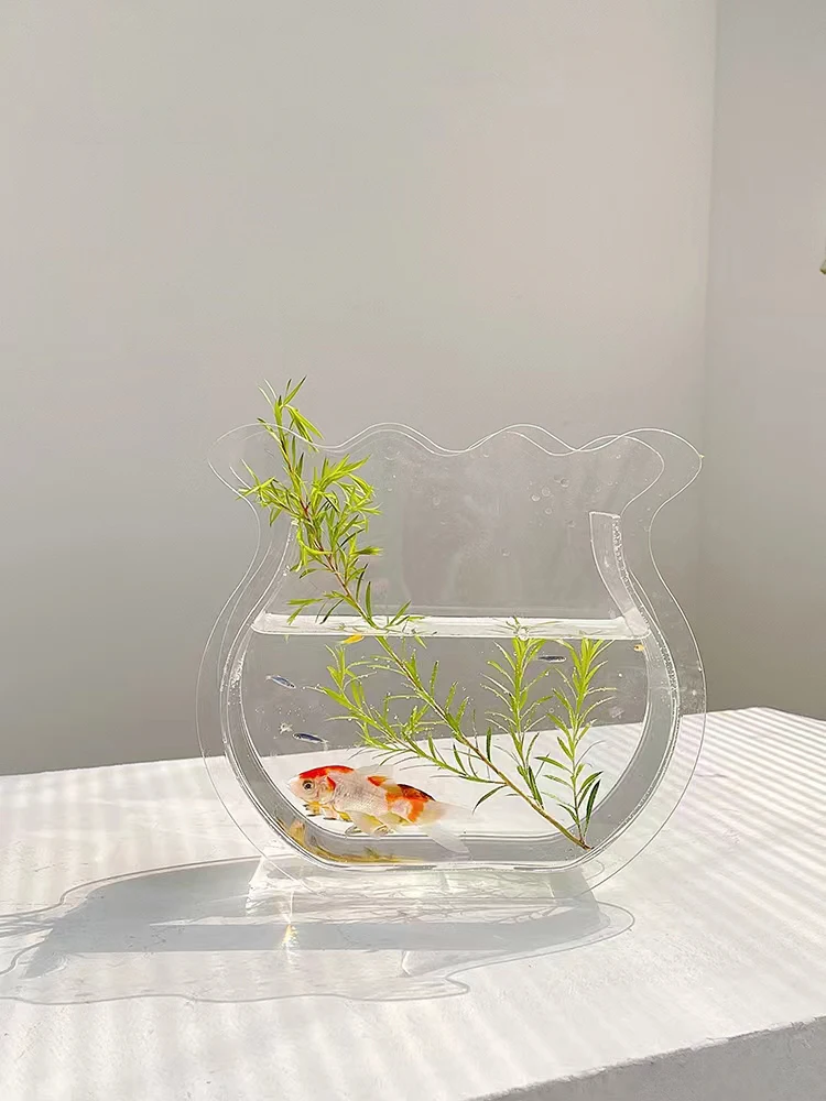 Wholesale Colorful Acrylic Small Fish Tank Transparent Vase Home Office ...