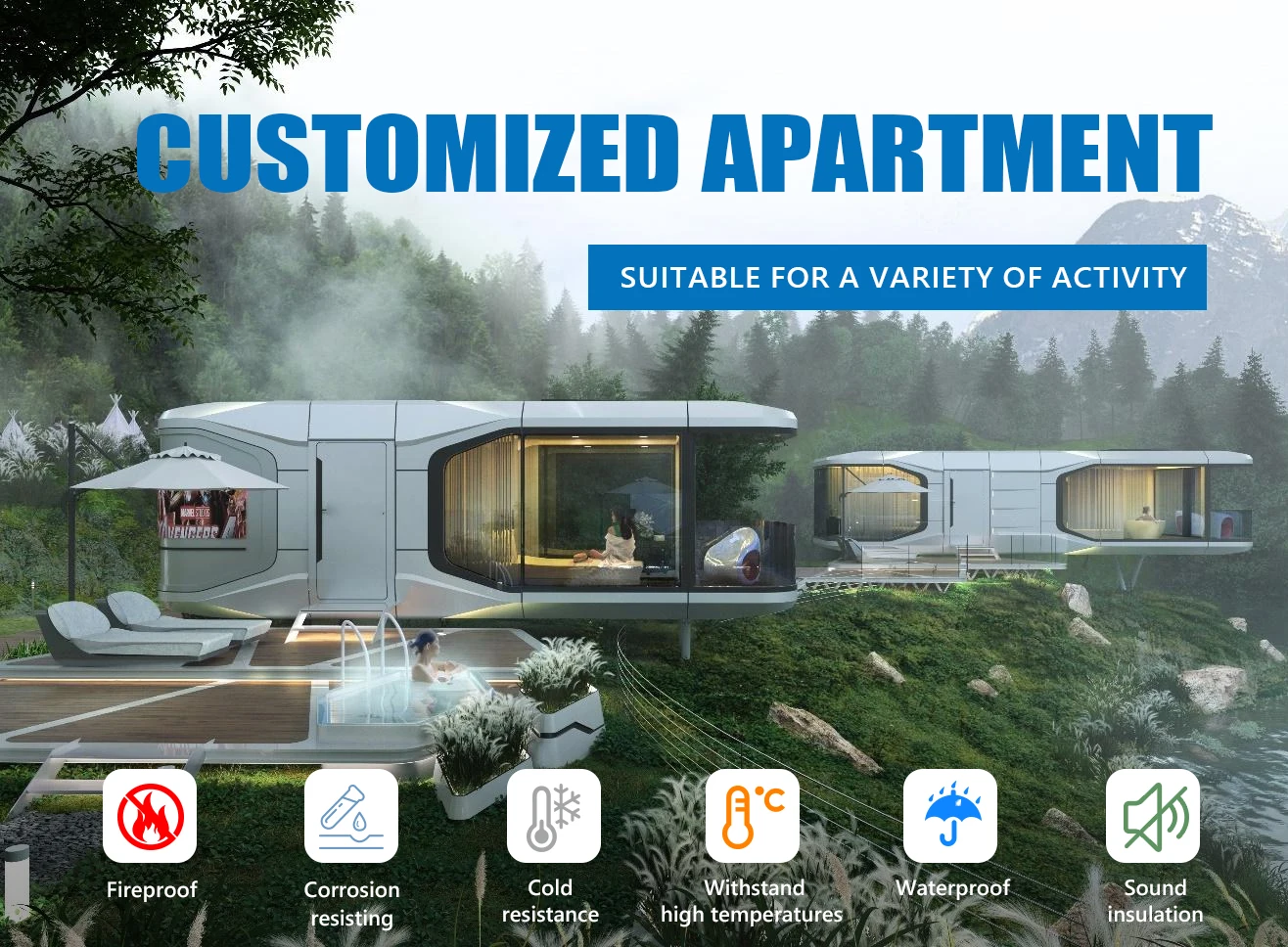 Yuandu Model A11 Mobile Capsule House Prefabricated Fireproof ...