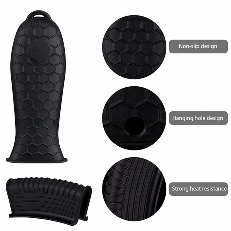 4 Pack Silicone Hot Handle Holder, Assist Pan Handle Sleeve Pot Holders ...