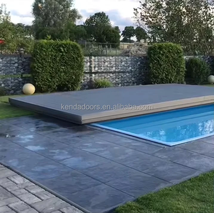 Swimming Pool Cover with WPC Deck Automatic Sliding Pool Covers for ...