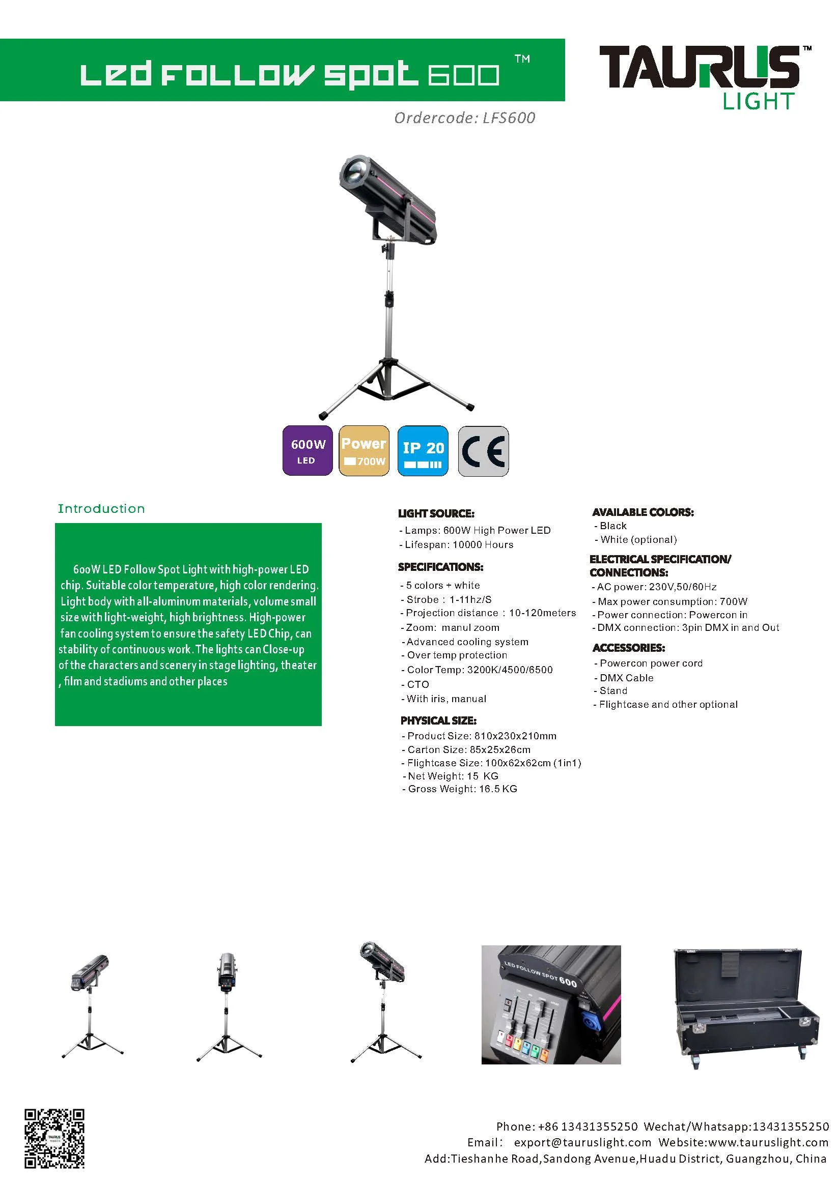 Powerful Follow Spot Light Led 600w For Stage Lighting Show - Buy ...