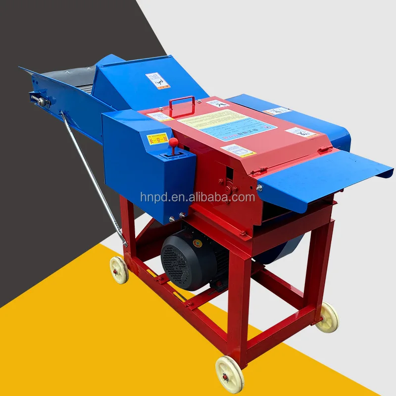 Palm Leaf Chaff Cutter Machine Farm Electrical and Feed Making Grass ...