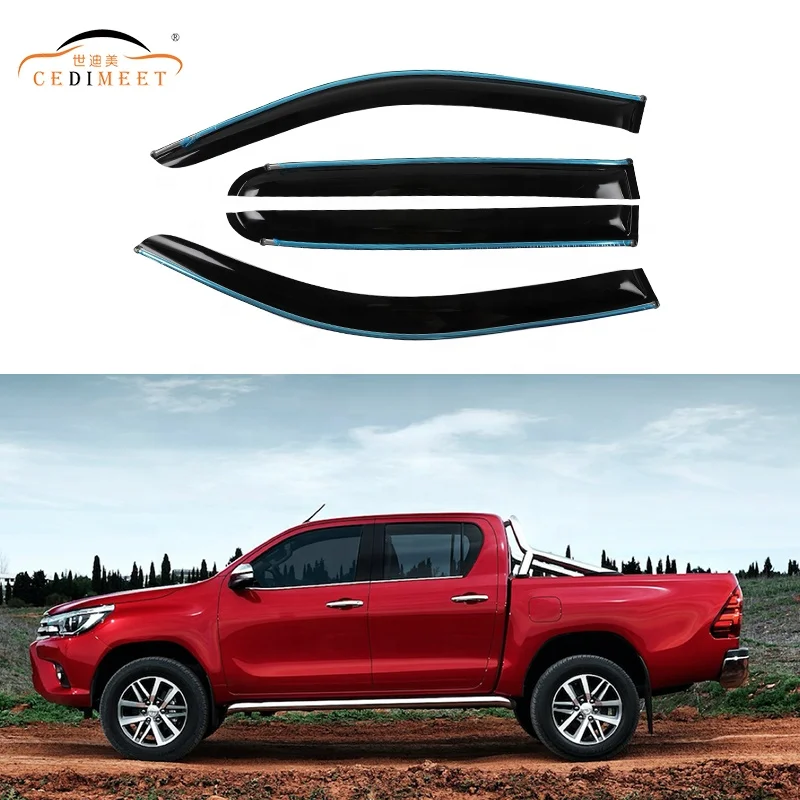 For Toyota Hilux Revo 2016+ Rain Sun Visor Acrylic Material Door Visor ...