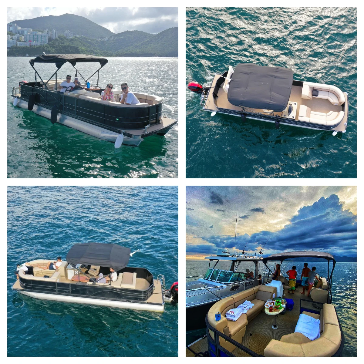 Hot Sale 19ft Leisure Pontoon Boat With Changing Room Customize Color ...